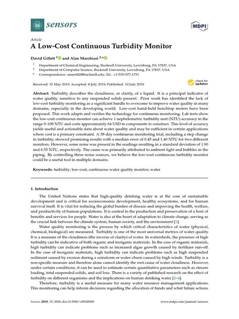 A Low Cost Continuous Turbidity Monitor Pdf Analog To Digital