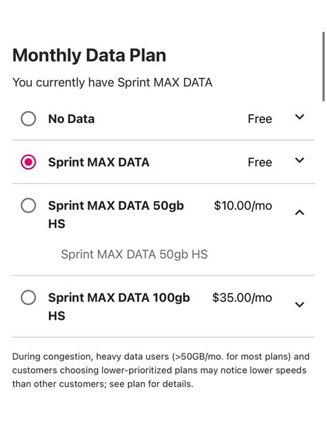 what s the difference between max data and 50gb 100gb r tmobile