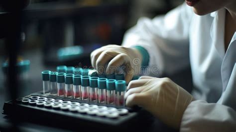 a close up of a dna microarray with tiny probes detecting the presence