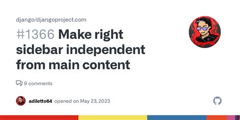 Make Right Sidebar Independent From Main Content · Issue 1366 · Django