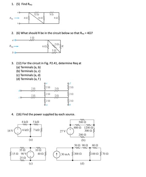 Solved 1 ﻿find Req 2what Should R ﻿be In The Circuit