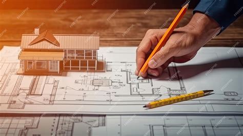Premium Photo Architecture Hands Blueprint Design And Tape Measure For Construction Scale