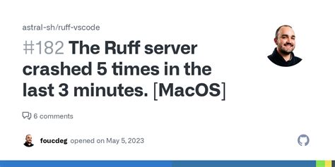 The Ruff Server Crashed 5 Times In The Last 3 Minutes Macos · Issue 182 · Astral Shruff