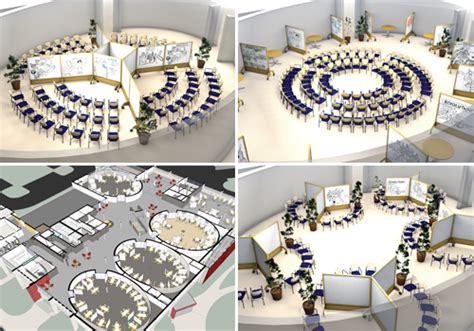 Classroom Design Circular Meeting Room In Blue And White