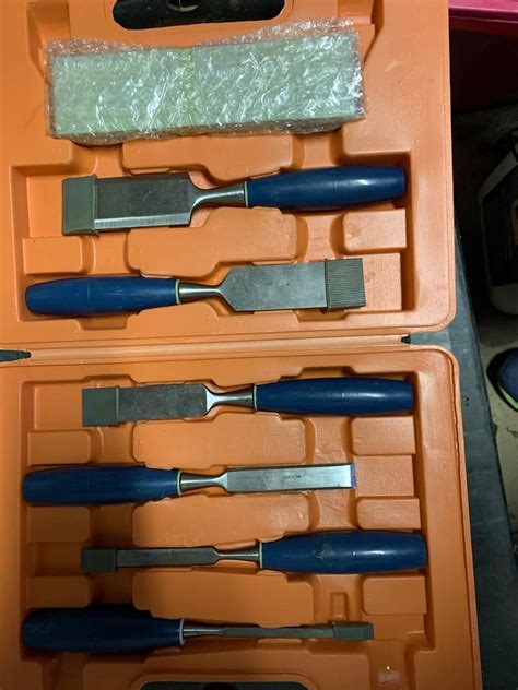 6 Pc Chisel Set New In Box W Sharpening Stone