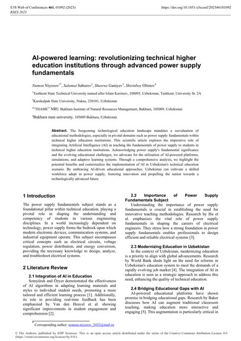 Pdf Ai Powered Learning Revolutionizing Technical Higher Education Institutions Through