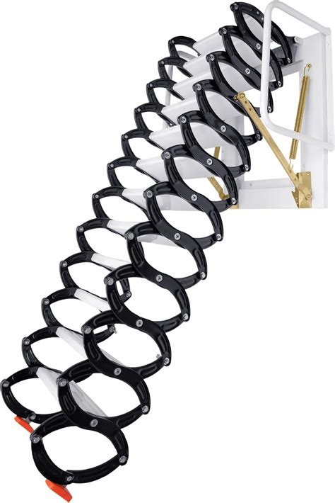 Telescoping Ladder 12 Steps Aluminum Lightweigh Folding Attic Ladder