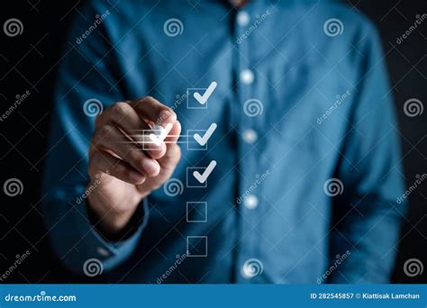 Digital Guarantee Checkmark Business Checking Quality Assurance Stock