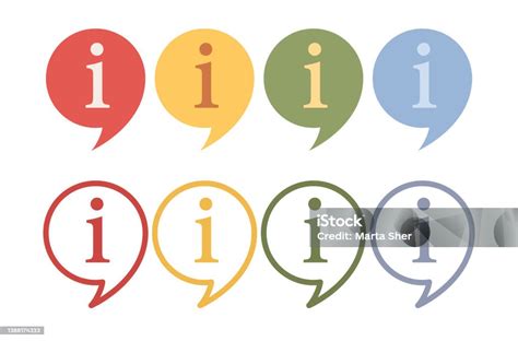 정보 아이콘입니다 정보 기호입니다 Faq 다채로운 음성 정보 거품 및 세부 기호 벡터 플랫 일러스트레이션 개념에 대한 스톡 벡터 아트 및 기타 이미지 Istock