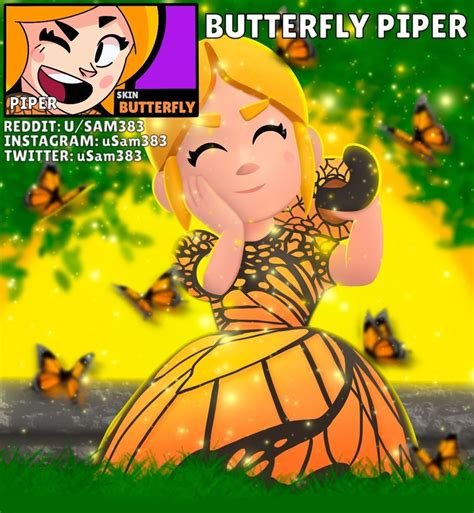 Sam383s Instagram Post “[skin Idea] Butterfly Piper Brawl Brawlstars Supercell