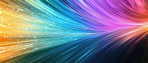 Dynamic Data Streams In Vibrant Colors Create Mesmerizing Effect Stock
