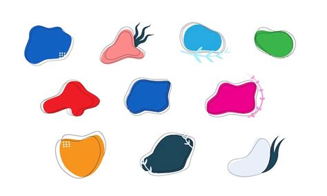 추상적이고 현대적인 그래픽 요소 세트 동적 색상 형태 및 흐르는 액체 모양이 있는 선 그라데이션 추상 배너 로고 플라이어 또는 프레젠테이션 디자인을 위한 템플릿 프리미엄 벡터