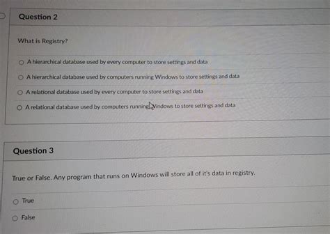 Solved Question 2 What Is Registry A Hierarchical Database