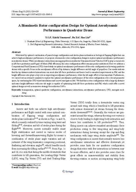 A Biomimetic Rotor Configuration Design For Optimal Aerodynamic Performance In Quadrotor Drone
