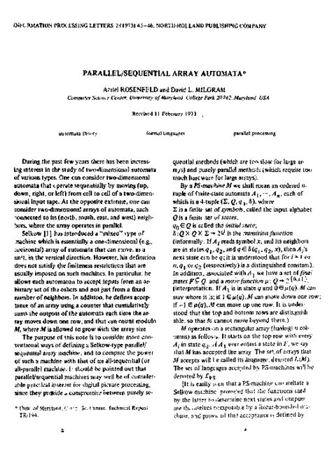 pdf parallel⧸sequential array automata david milgram