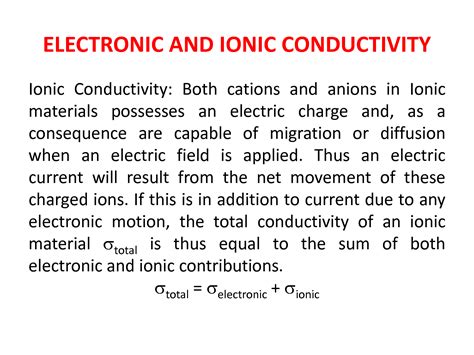Solution Electronic And Ionic Conductivity Studypool