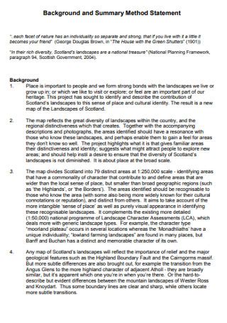 SAMPLE Background Statements In PDF MS Word SAMPLE Background Statements In PDF MS Word