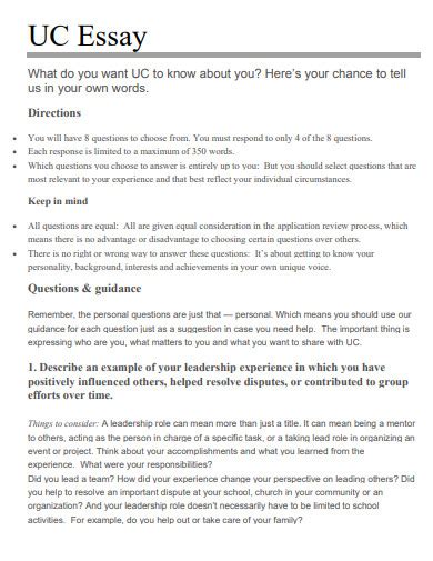 UC Essay 23 Examples Format How To Write PDF