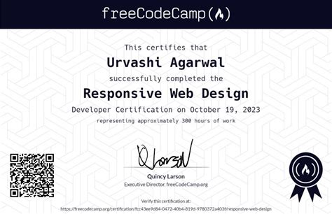 completed responsive web design by freecodecamp urvashi agarwal