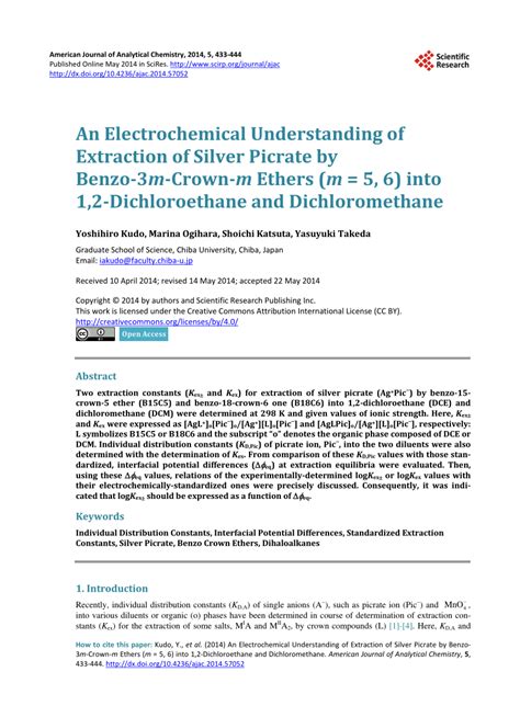 Pdf On An Expression Of Extraction Constants Without The Interfacial