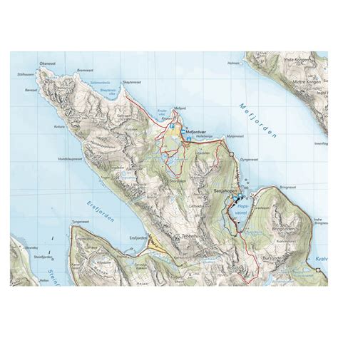 Høyfjellskart Senja Keipen Tredjefjellet And Kvænan 125000 Kart