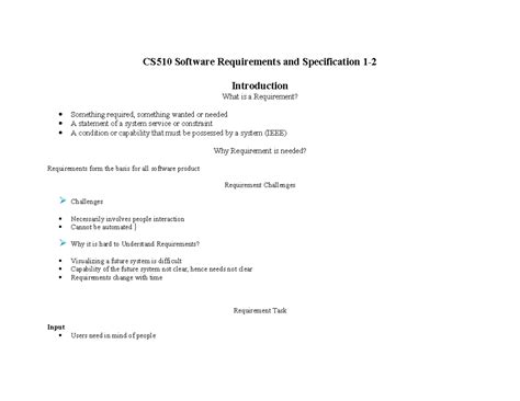 1 2 Week 02 Characteristics Of Good Requirements Cs510 Software Requirements And Specification