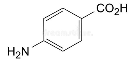 Chemical Structure Of 4 Aminobenzoic Acid Drug Substance Stock