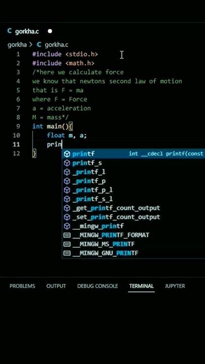 Calculation Of Force Newtons 2nd Law C Coding Coding😎🤠