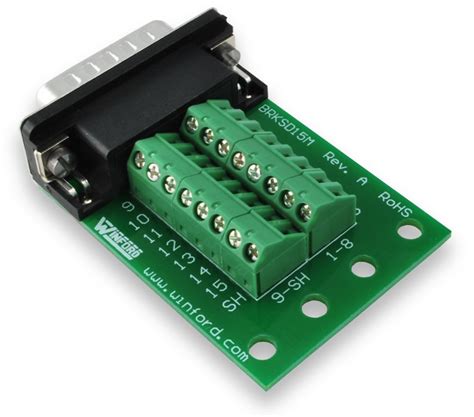 Db15 Slim Breakout Board With Screw Terminals Winford Engineering