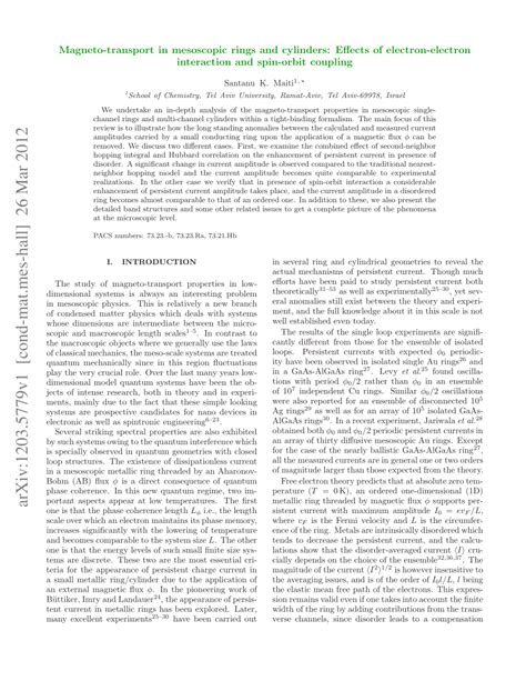 Pdf Magneto Transport In Mesoscopic Rings And Cylinders Effects Of Electron Electron
