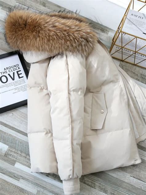여성용 따뜻한 두꺼운 루즈 다운 재킷 짧은 후드 모피 칼라 코튼 코트 한국 여성 기본 파카 로파 2022 겨울 신상 Aliexpress