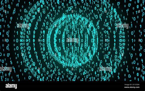 big and small binary number spheres computer generated 3d rendering of binary code background