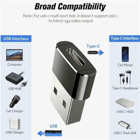 SE C Type C Female To Male USB Adapter Super Electronics