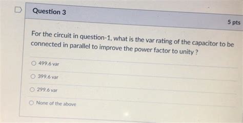 Solved For The Circuit Shown In The Figure Below A Series