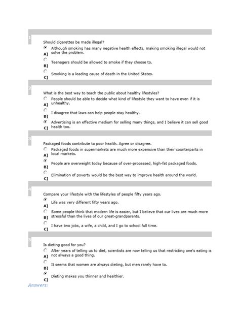 Thesis Statement Quiz Pdf