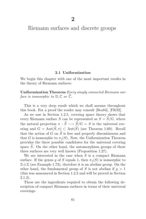 Riemann Surfaces And Discrete Groups Chapter 2 Introduction To