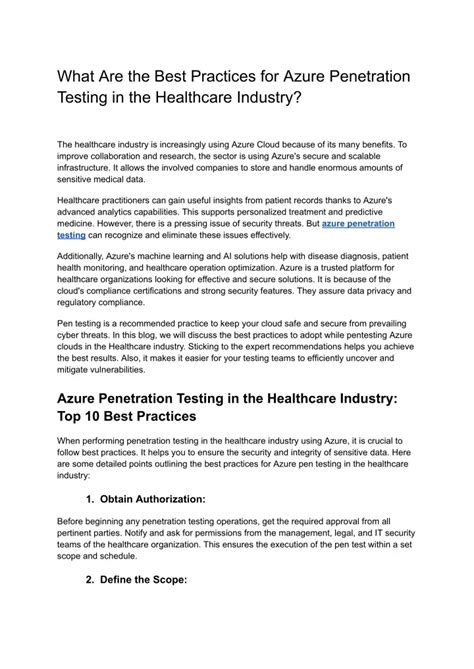 Ppt What Are The Best Practices For Azure Penetration Testing In The