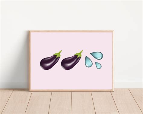 Kinky Eggplant Emoji Poster Sex Therapist Office Decor Sexologist Wall Art Kinky Gay