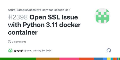 Open Ssl Issue With Python 311 Docker Container · Issue 2398 · Azure