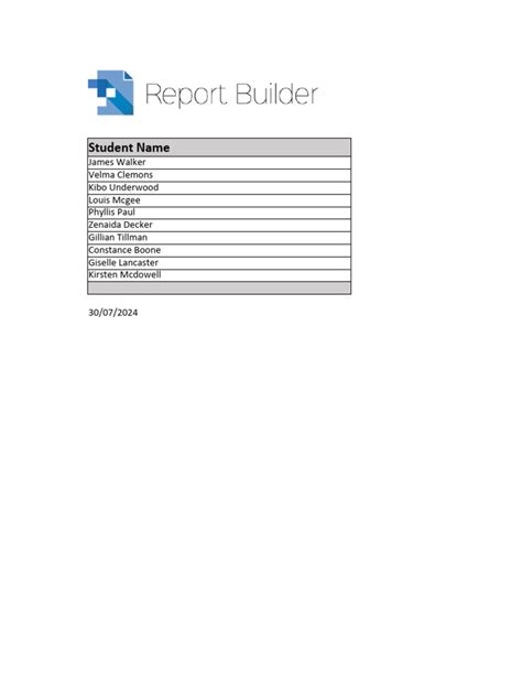 Exam Results List Excel Table Pdf