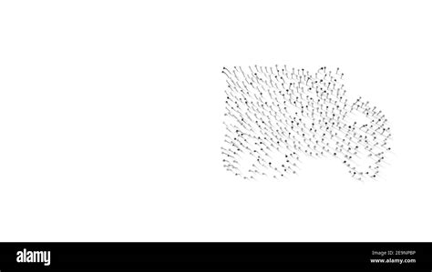 3d Rendering Of Nails In Shape Of Symbol Of Moving Truck With Shadows Isolated On White