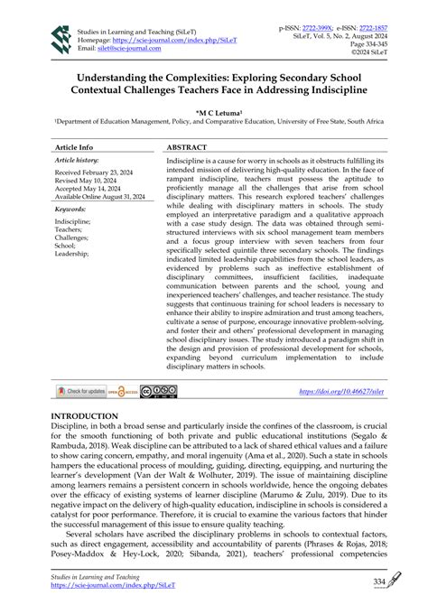 Pdf Understanding The Complexities Exploring Secondary School