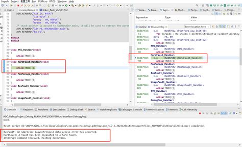 s32k312evb q172 hardfault handler occurs before debugging starts nxp