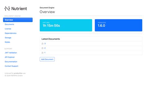 Document Engine Built In Dashboard Nutrient