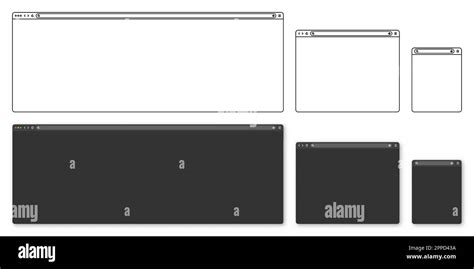 Blank Web Browser Internet Page Window With Toolbar And Search Field