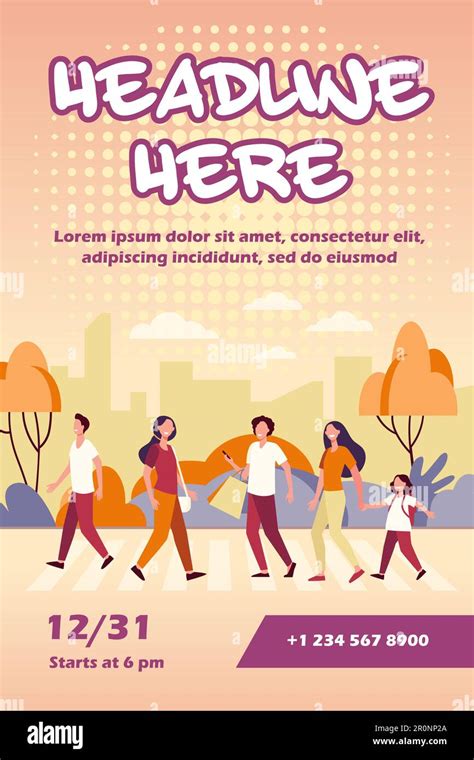 Pedestrians Walking Across Street Stock Vector Image And Art Alamy