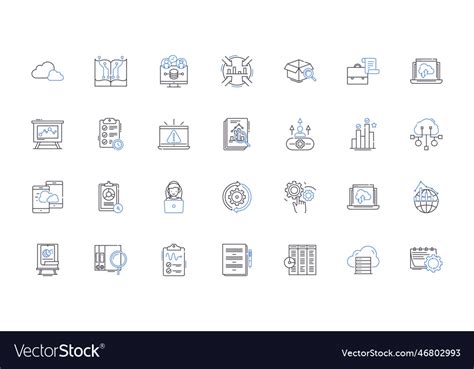 Numbers And Devices Line Icons Collection Digits Vector Image