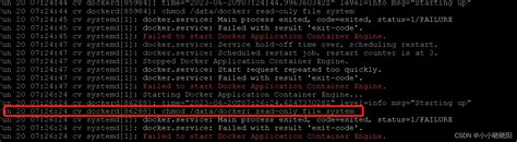 Linux Job for docker service failed because the control process exited with error code 异常处理 CSDN博客