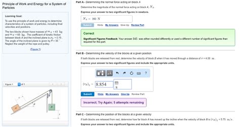 Solved Principle Of Work And Energy For A System Of Chegg