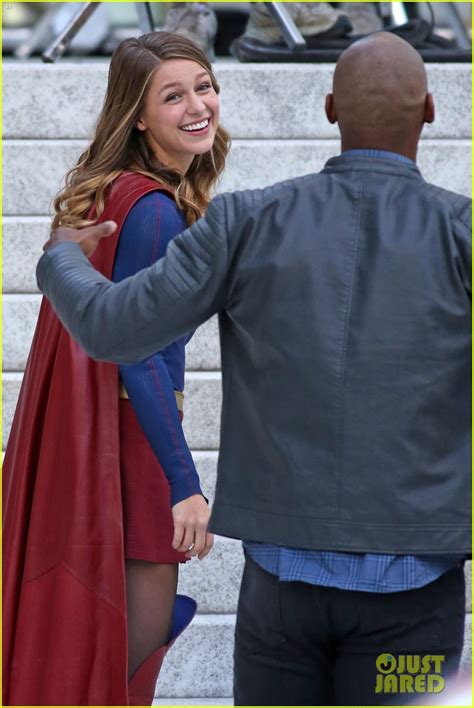 Melissa Benoist Is All Smiles While Filming Supergirl Photo Mehcad Brooks Photos